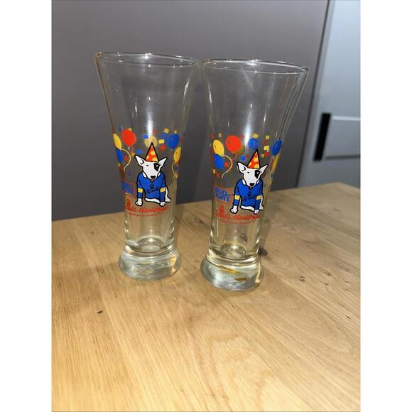 Other | Vintage Pair 1987 Spuds Mackenzie Party Bud Light Beer Glass ...